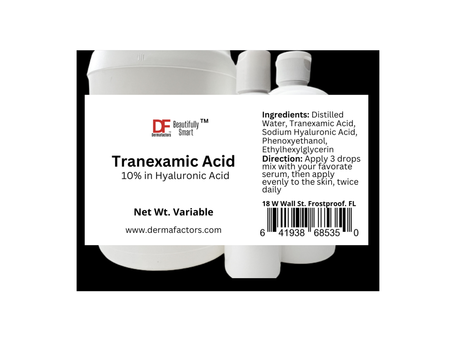 10% Tranexamic Acid Serum, in Double Hyaluronic Acid Serum - Dermafactors